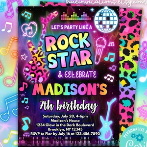 Party Like a Rock Star Birthday Party Invitation | Leopard Rock and ...