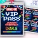 Boys Arcade Party VIP Pass Printable Template for Lanyards | Game on ...