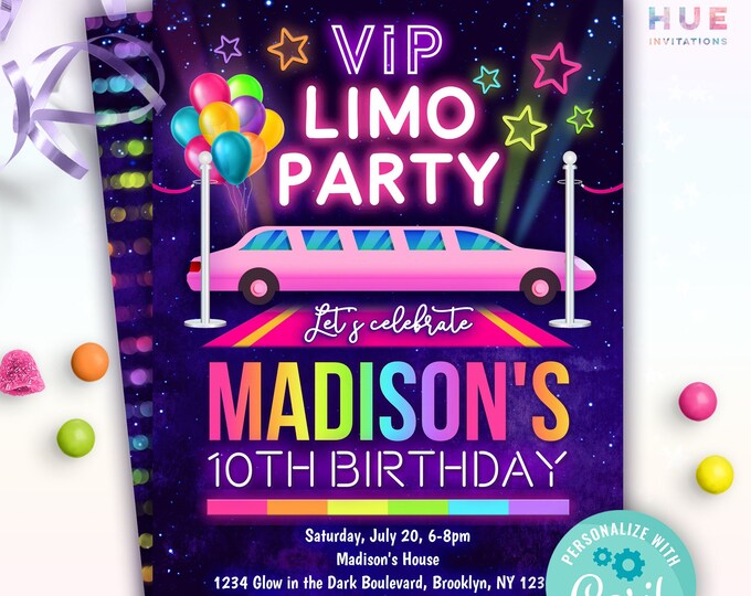 VIP PASS, Limo Pass, Birthday Party, 21st Birthday, Backstage Pass ...