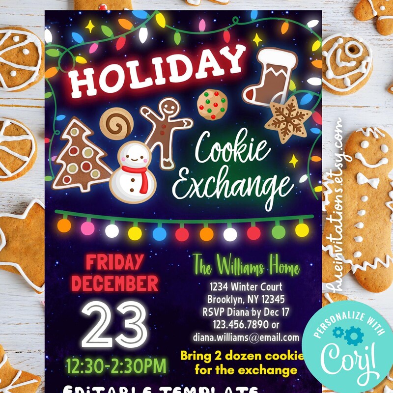 Cookie Exchange Flyer - Etsy