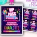 Pink Party Bus VIP Pass Printable Template for Lanyards | Girls Rainbow ...