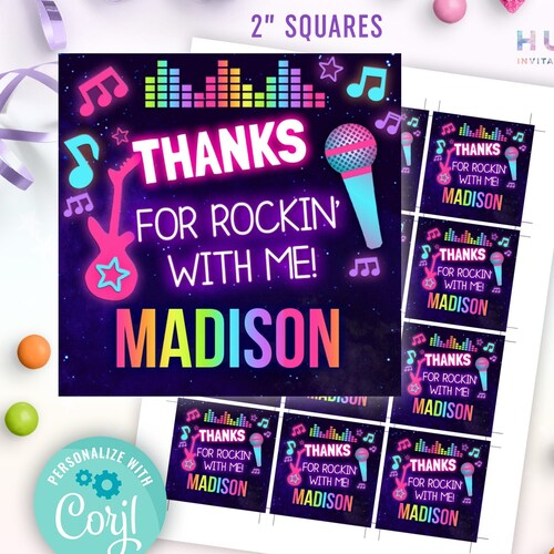 Rock Star Music Birthday Party Invitation Instant Download - Etsy