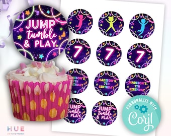 Jump Cupcake Toppers Jump Party Decor Bounce Cupcake Topper - Etsy