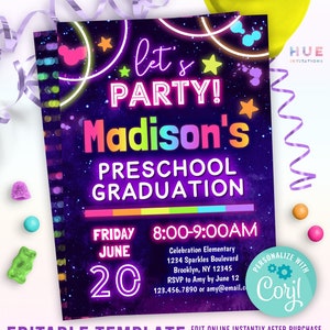 Pre-k Graduation Party Invitation With a Photo | Preschool of the Year ...