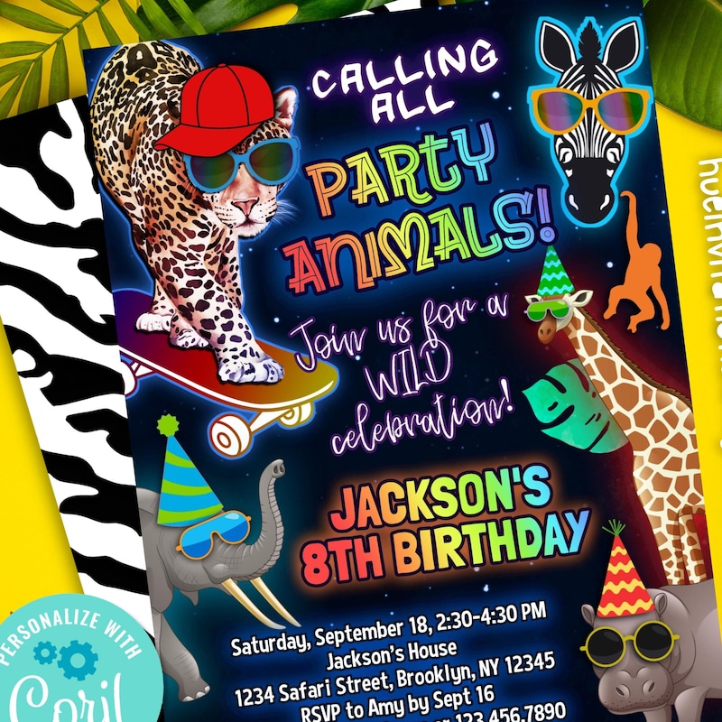 Party Animal Invite - Etsy