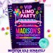 Limo Party VIP Pass Printable Template for Lanyards Girls Rainbow Glow ...