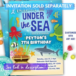 Under the Sea Theme Favor Tags for Kids Birthday Party | Ocean Animals ...