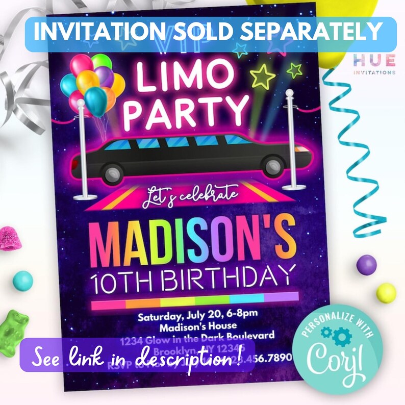 Plantilla imprimible de pase VIP para fiesta de limusina negra para ...