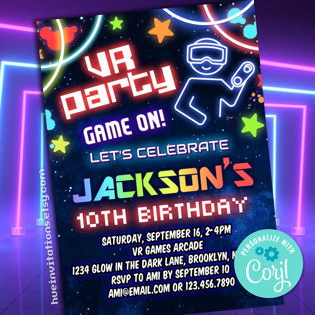 Virtual Reality Birthday Party Invitation | Game on Augmented Reality ...