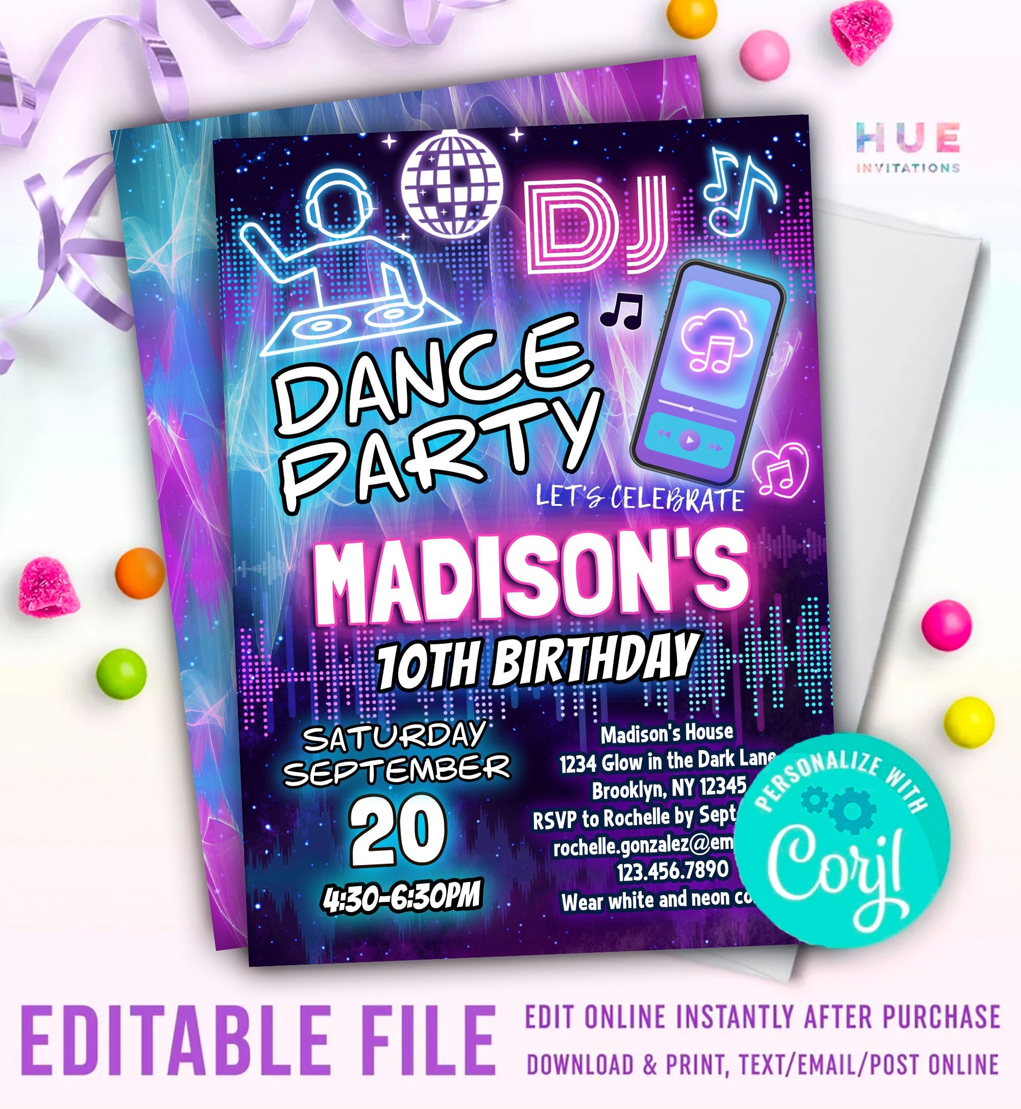 Kids Dance Party Invitations