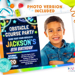 Obstacle Course Birthday Party Invitation Editable Template | Backyard ...