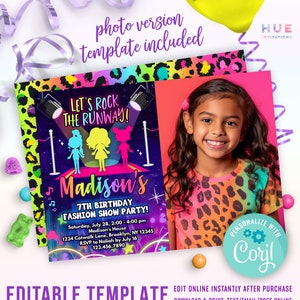 Rock the Runway Fashion Show Birthday Invitation | Dress-up Party ...