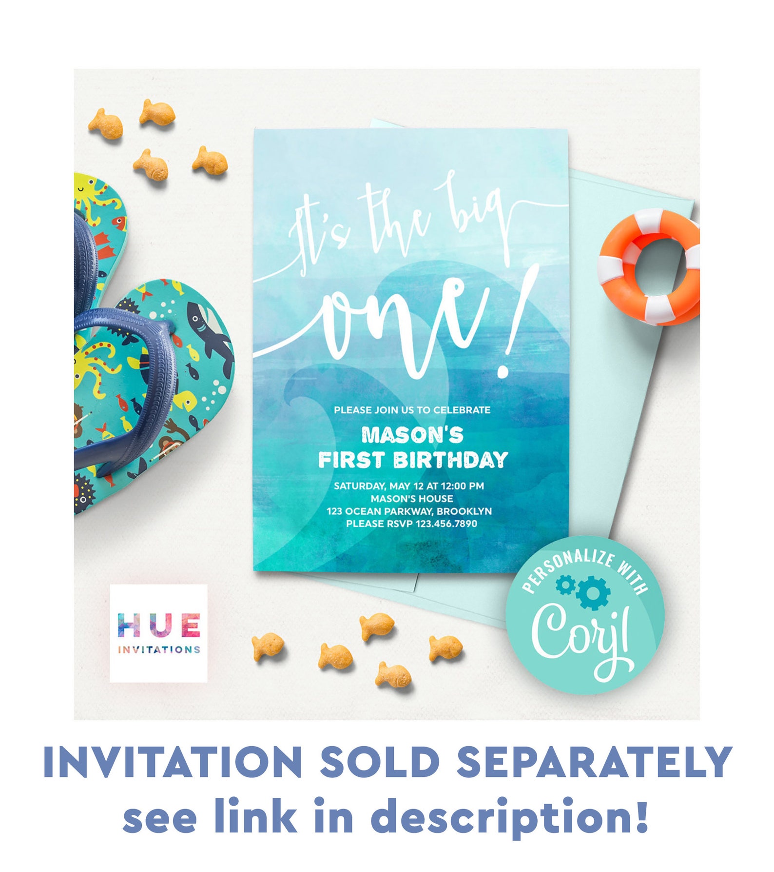 Ocean Wave 1st Birthday Milestone Board Editable Template - Etsy