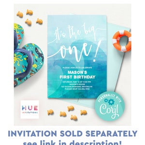 Ocean Wave 1st Birthday Milestone Board Editable Template | Boys or ...