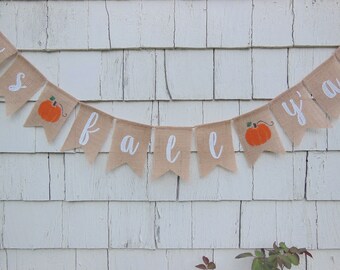 Happy fall banner | Etsy