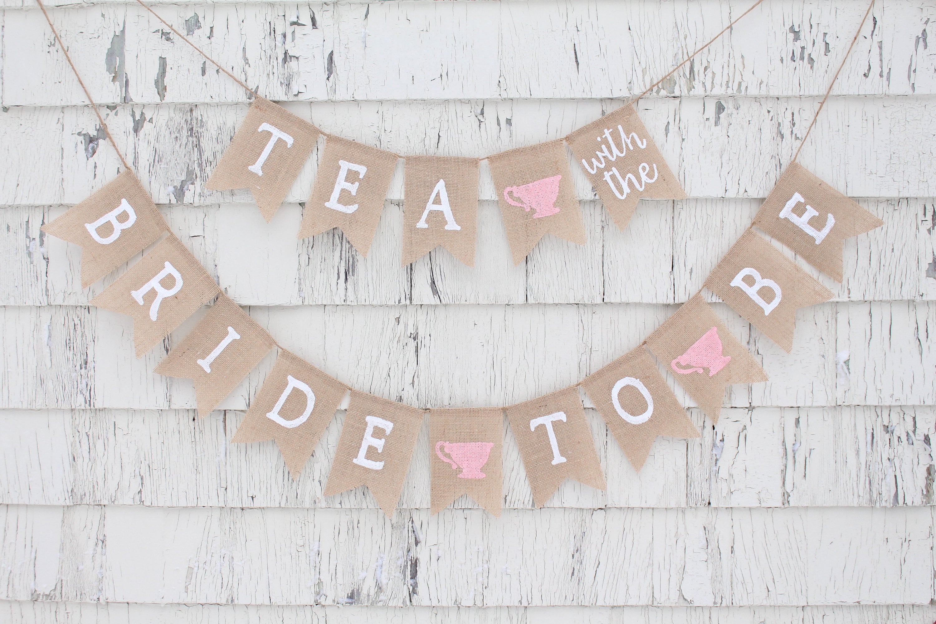 Tea Party Bridal Shower, Tea With the Bride to Be, Bridal Shower Burlap ...