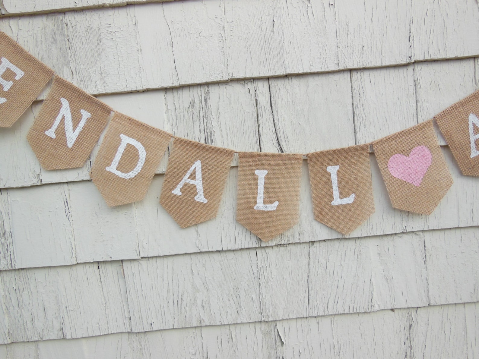 Custom Burlap Banner, Personalized Name Banner, Baby Girl Nursery Decor ...