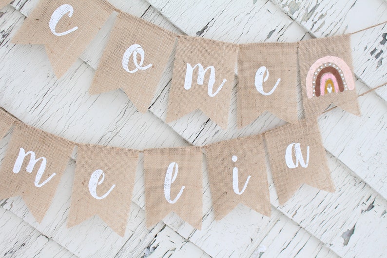 Boho Rainbow Baby Shower Decorations Custom Welcome Baby - Etsy