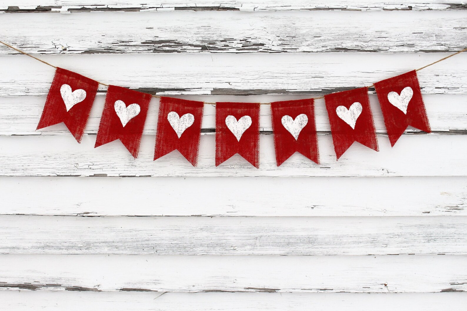 Valentines Day Decor, Heart Banner, Heart Bunting, Heart Garland ...