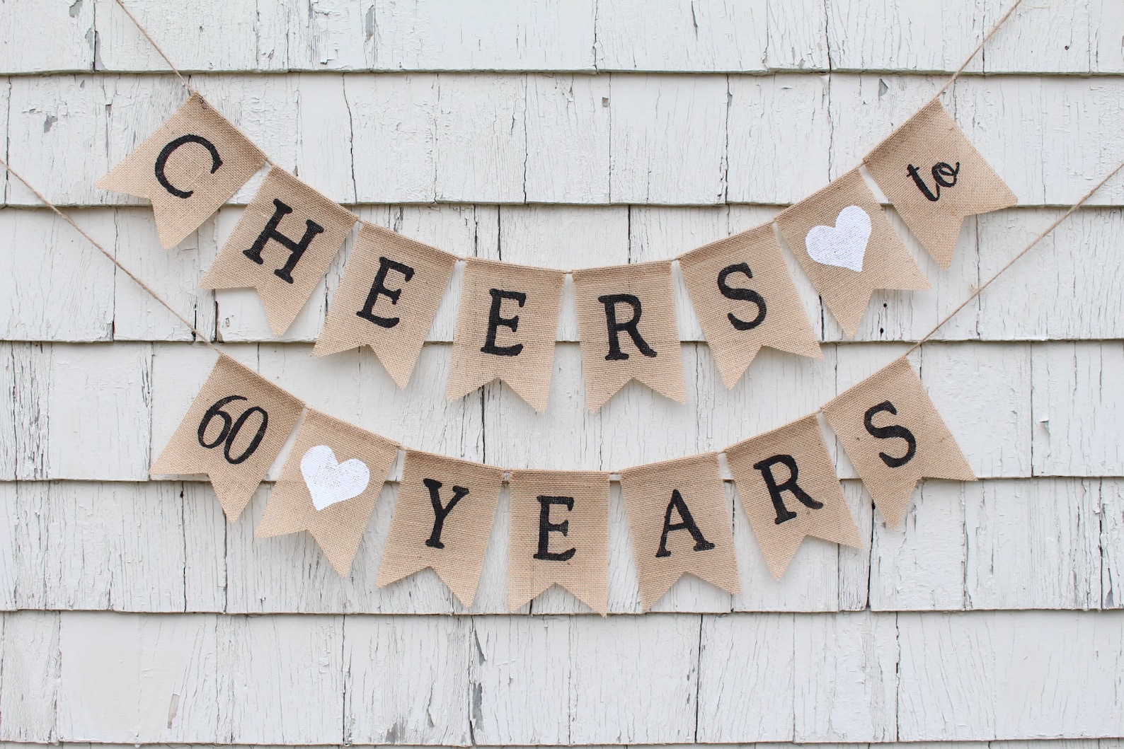 Cheers to 60 Years Banner, 60th Birthday Decorations, 60th Anniversary ...