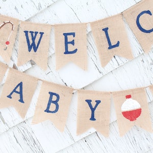 Fishing Baby Shower, Custom Welcome Baby Banner, Baby Boy Shower ...