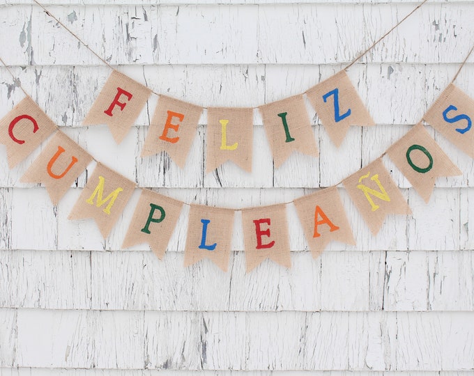 Feliz Cumpleanos Balloon Garland Colorful Rainbow Letters Mexican ...