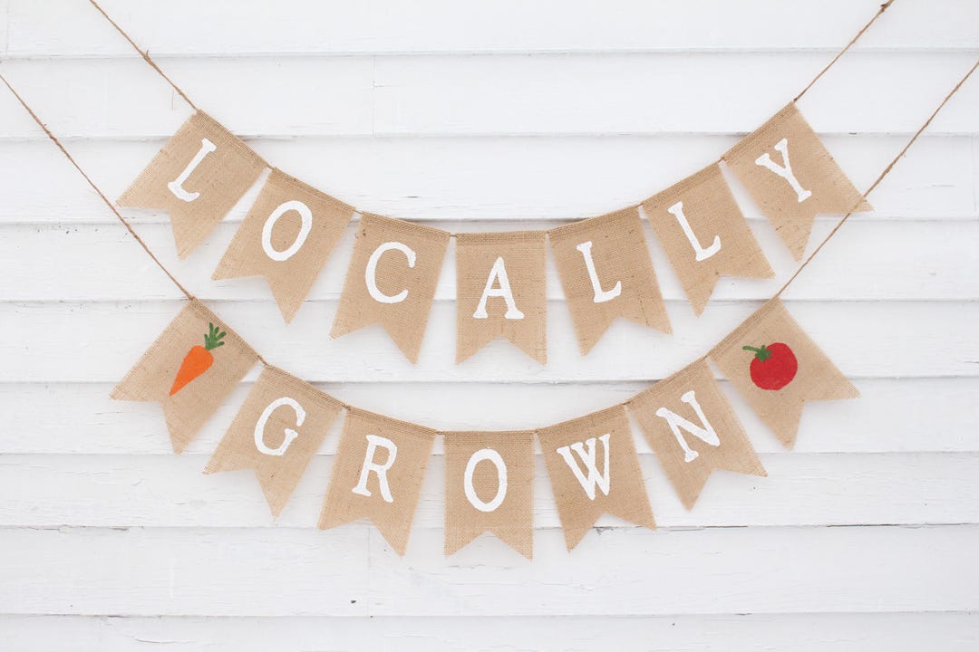 Locally Grown Baby Shower Banner, Farmers Market Shower Decorations ...