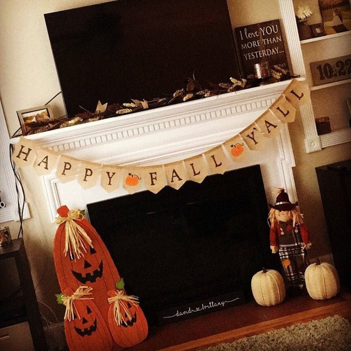 Happy Fall Y'all Burlap Banner Happy Fall Yall Bunting - Etsy