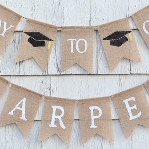 Graduation Burlap Banner, Custom Graduation Banner, High School College ...