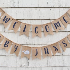 Whale Baby Shower Banner, Whale Shower Decorations, Whale Banner ...