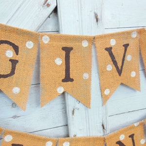 Thanksgiving Decor, Thanksgiving Banner, Give Thanks Burlap Banner ...