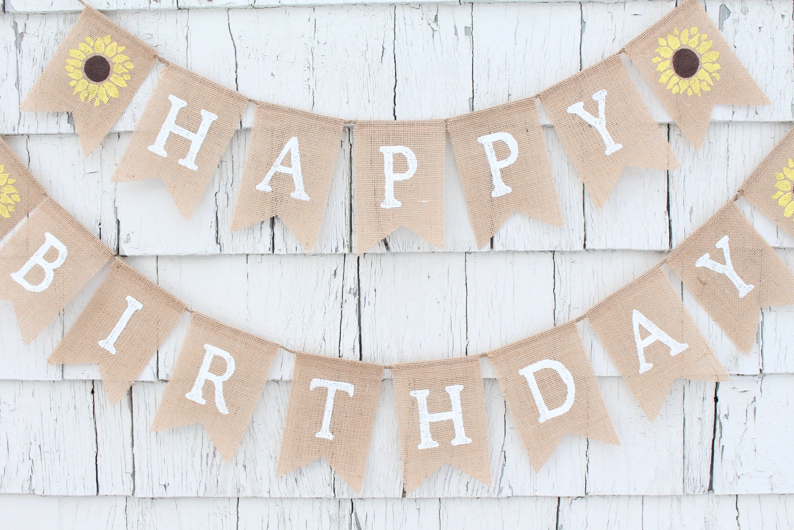 Sunflower Birthday Decorations Custom Happy Birthday Banner | Etsy