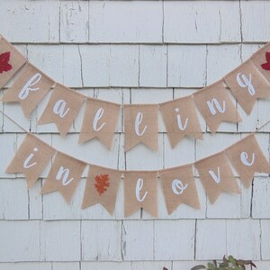Falling in Love Banner, Fall Bridal Shower Decor, Fall Bridal Shower ...