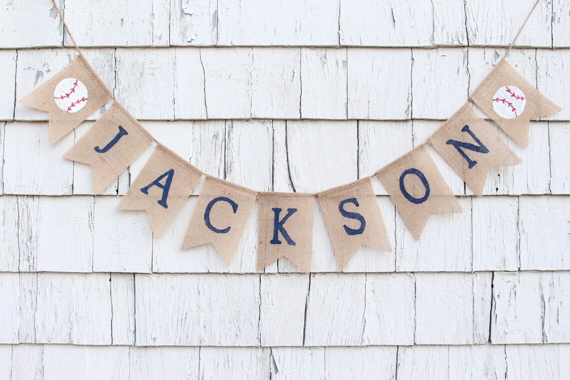 Custom Personalized Name Banner, Football Nursery Decor, Baby Boy ...