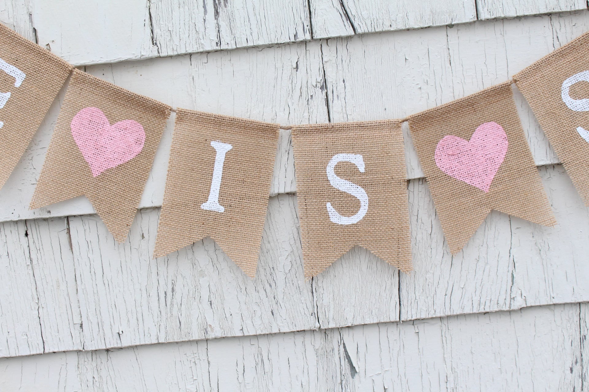 Love is Sweet Burlap Banner, Love is Sweet Bunting, Sweets Cake Table ...