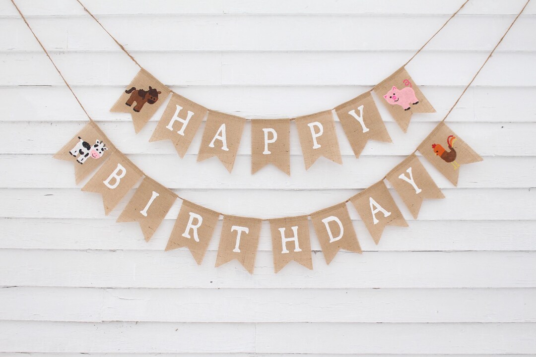 Farm Birthday Party Decorations, Barnyard Birthday Party, Happy ...