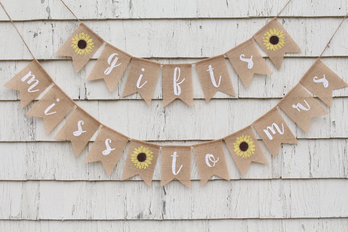 Sunflower Burlap Banner, Sunflower Bridal Shower Decor, Bride to Be ...