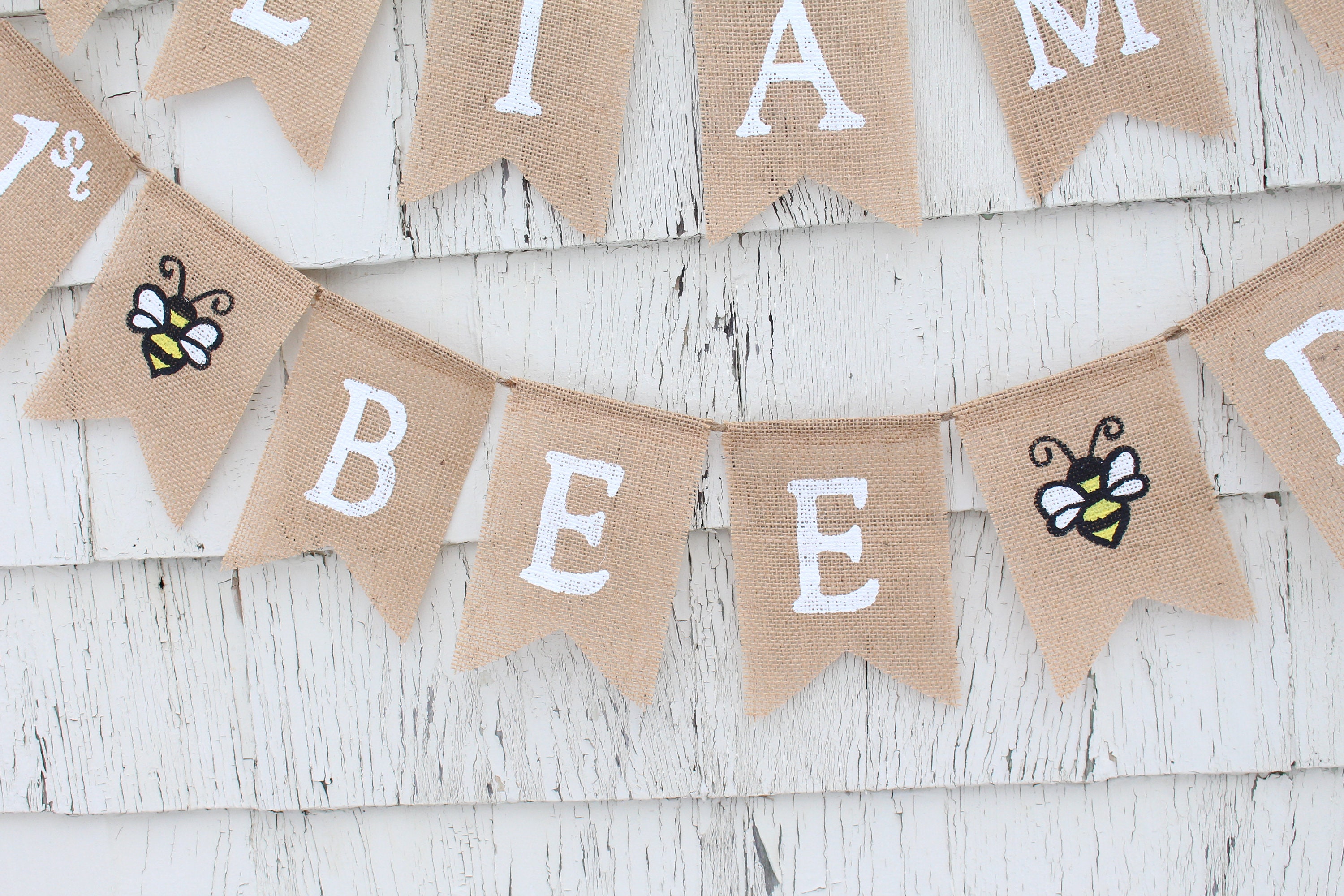 Happy Bee Day Banner, Custom Bee Day Banner, Bumble Bee First 1st ...