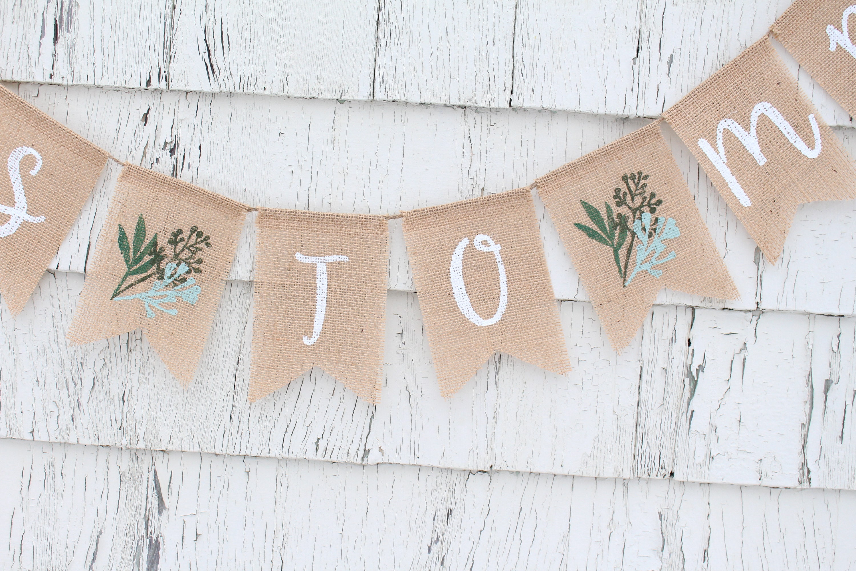 Miss to Mrs Burlap Banner Greenery Bridal Shower Decorations - Etsy