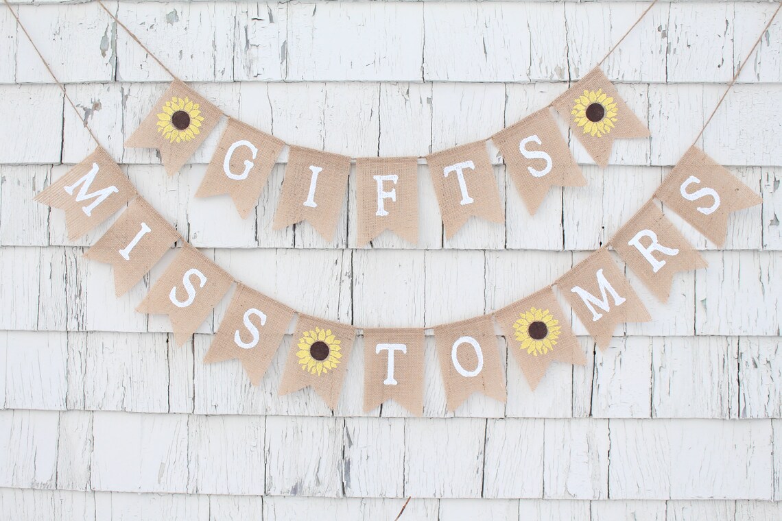 Sunflower Burlap Banner, Sunflower Bridal Shower Decor, Bride to Be ...