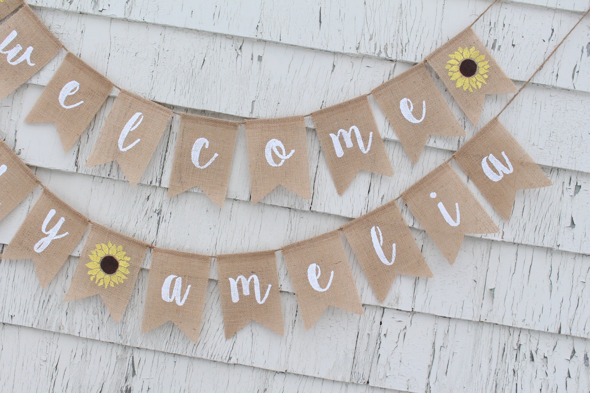 Sunflower Baby Shower Decorations Welcome Baby Banner | Etsy
