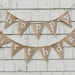 Navy Blue Birthday Decorations, Happy Birthday Burlap Banner, Happy ...