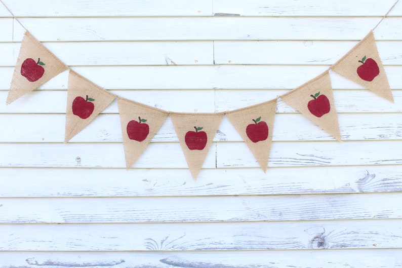 Fall Decor, Apple Decor, Apple Banner, Apple Garland, Apple Bunting ...