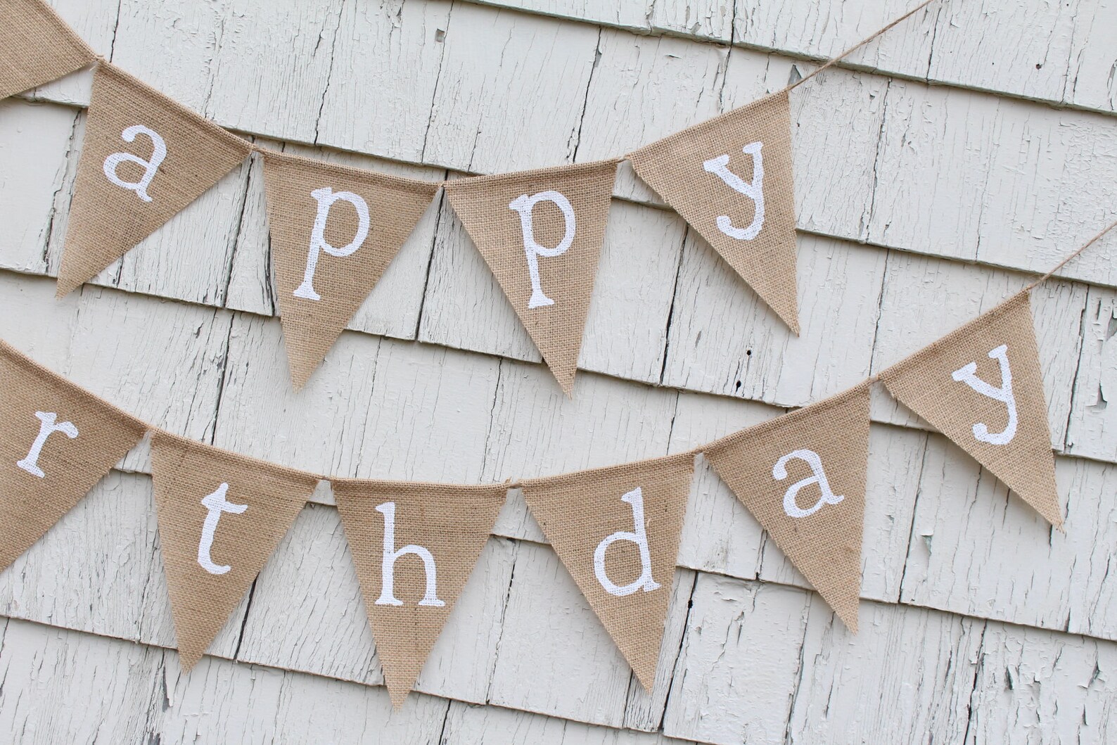 Happy Birthday Burlap Banner Happy Birthday Bunting Birthday - Etsy