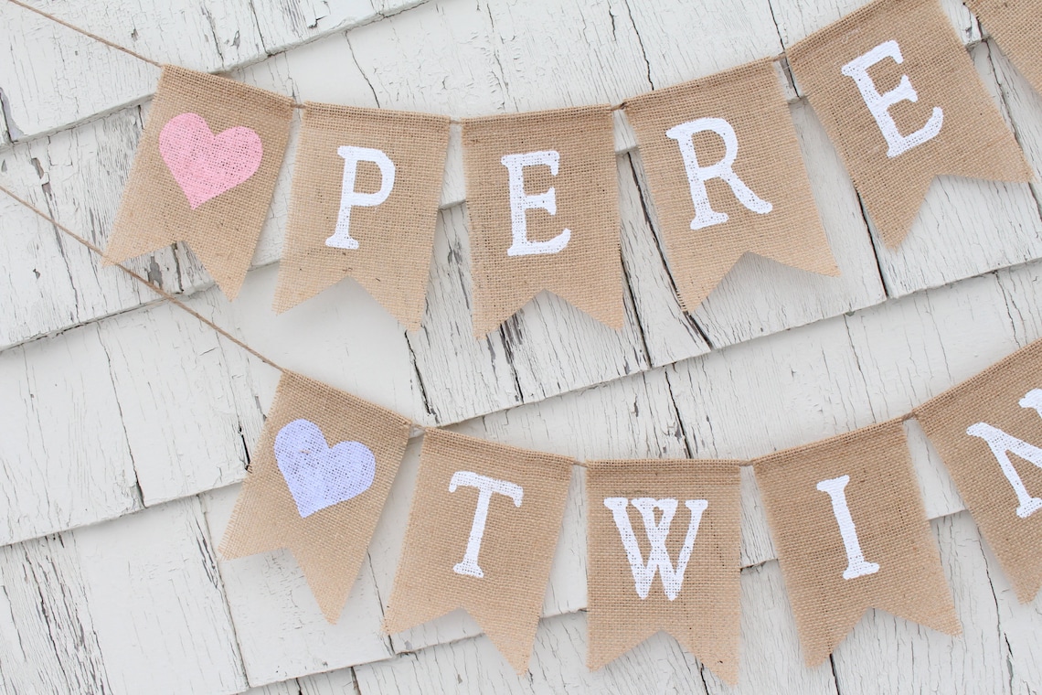 Twin Girls Baby Shower, Twins Baby Shower Banner, Twins Bunting, Twice ...