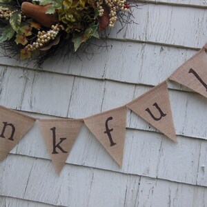 Thankful Burlap Banner, Thanksgiving Decor, Thanksgiving Burlap Garland ...