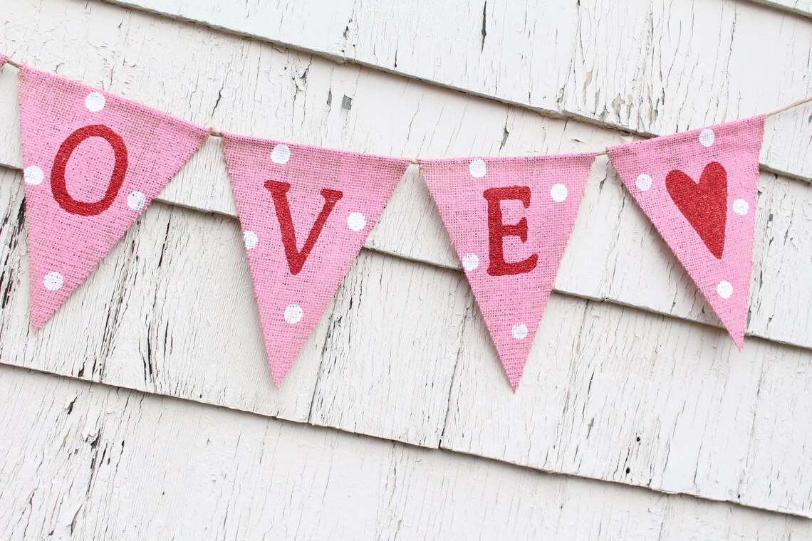 Valentines Day Decorations Valentines Banner Valentines - Etsy