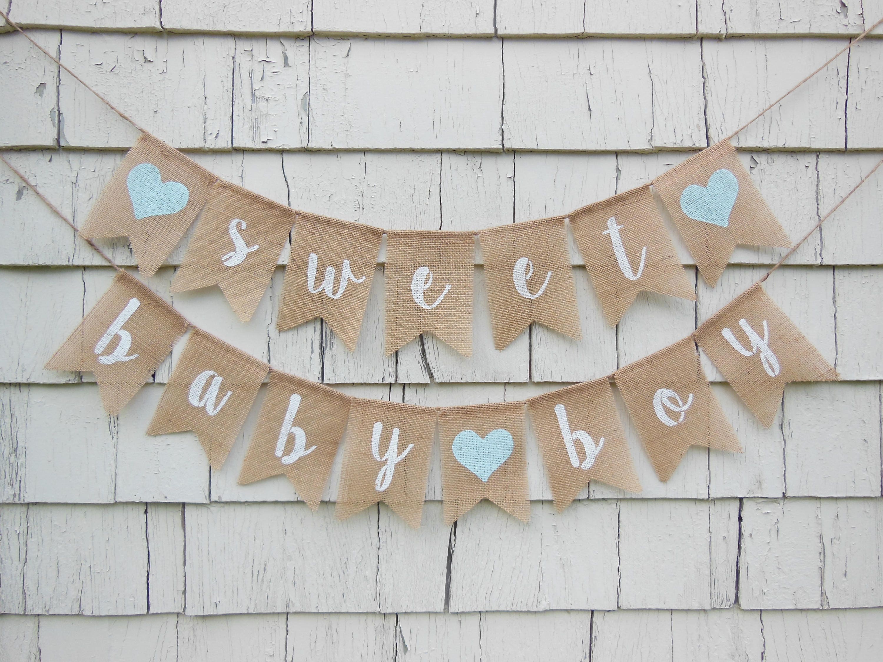 Sweet Baby Boy Banner Rustic Baby Shower Decorations Baby | Etsy