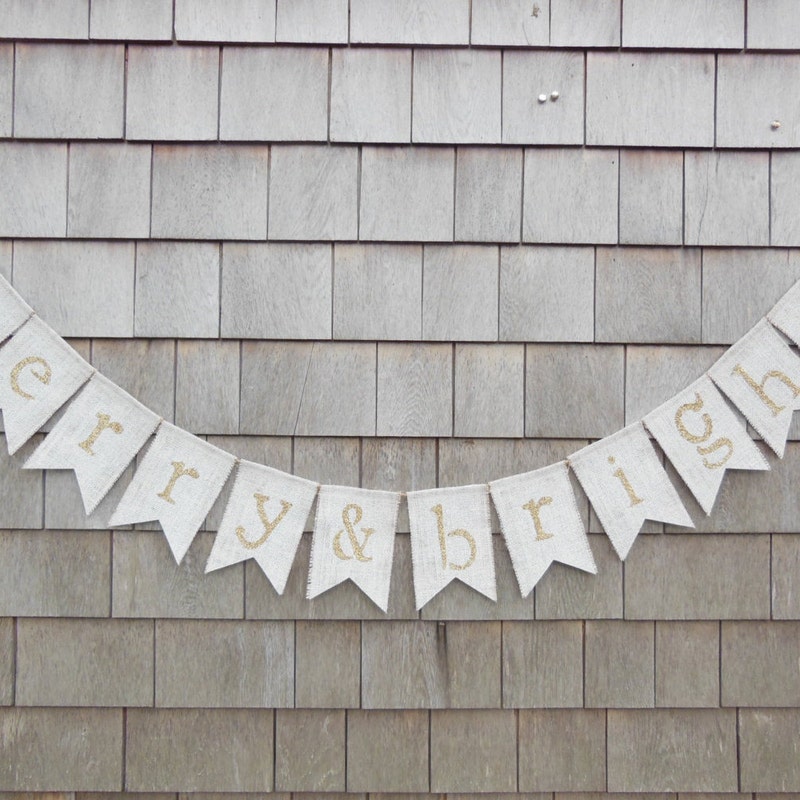 Merry and Bright Banner - Etsy