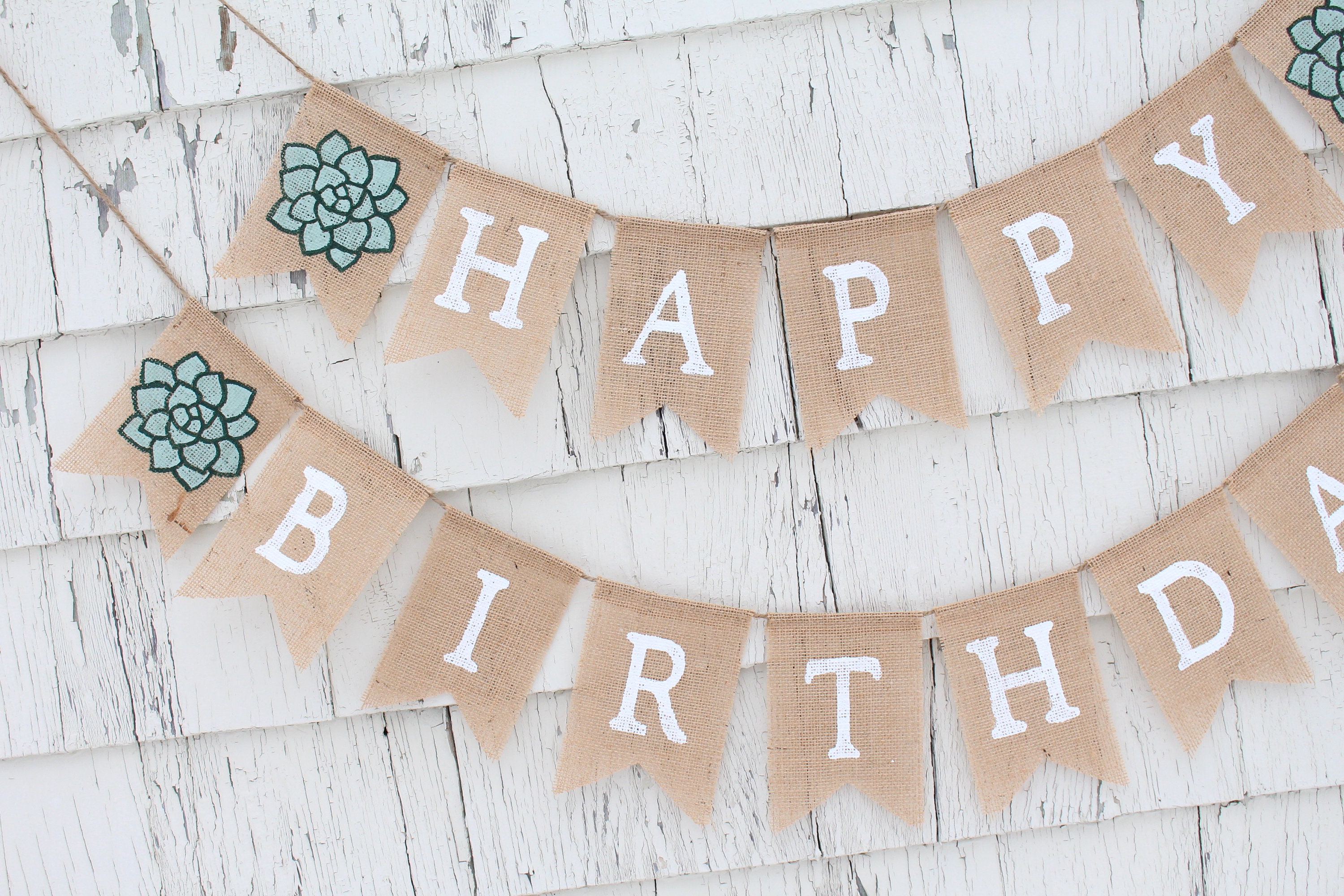Succulent Birthday Party Decorations, Greenery Birthday, Happy Birthday ...